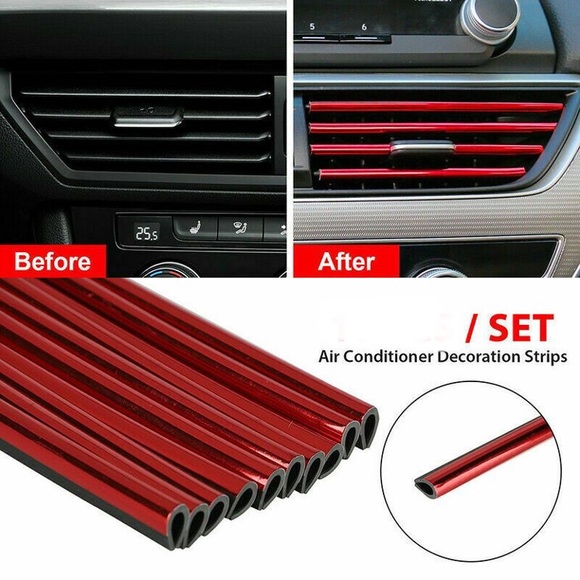 Other | 2 Pieces Car Air Conditioner Decoration Strip Bendable Air Vent ...